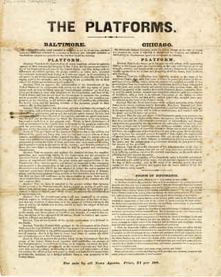 "Broadside, The Platforms , [1864]"