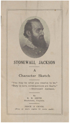 "Stonewall Jackson : a character sketch" by Hampden Harrison Smith