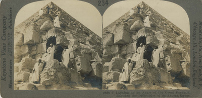 "Looking up an Angle of the Great Pyramid, Showing the Difficulties of ...