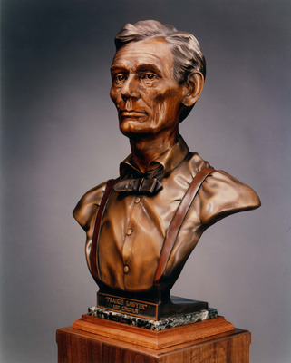 "Photograph of Prairie Lawyer Bust Sculpture" by James J. Nance