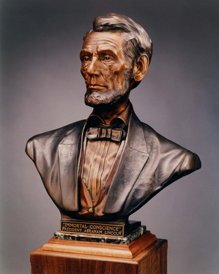 "Photograph of Prairie Lawyer Bust Sculpture" by James J. Nance