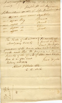 "Inventory of Enslaved People owned by Benjamin F. Breedlove and Joseph ...
