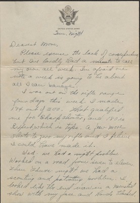 "Letter, W. N. (William Neill) Bogan, Jr. to His Mother, Catherine F. B ...