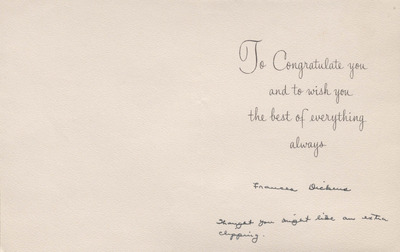 "Greeting Card, Frances Dickens to James Franklin Buchanan, February 19 ...