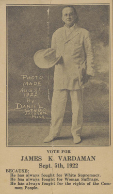 "James K. Vardaman Election Advertisement"