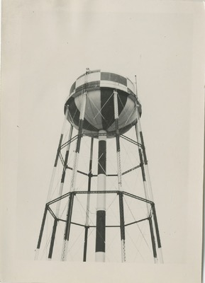 "Close-up of the Checkered Water Tower at Keesler Field (Keesler Air Fo"