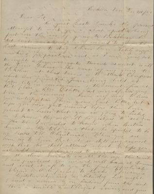 "Letter, Sophia Boyd Andrews Hays to Matilda Ann "Lit" Boyd Webb, Decem" by Sophia Boyd Andrews Hays