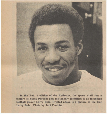 "Newspaper Photograph, Larry Buie, February 13, 1973" by Jaci Fentriss