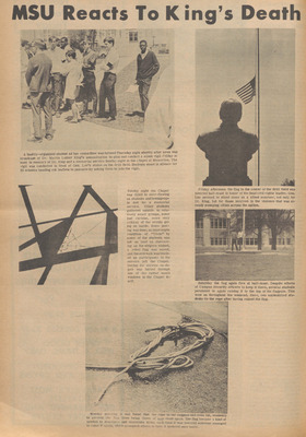 "Newspaper Article, MSU Reacts to King's Death, April 9, 1968" by The ...
